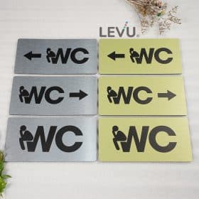 Bảng nhôm alu WC chỉ hướng đến khu vực nhà vệ sinh LEVU-ALU05 • LEVUSHOP