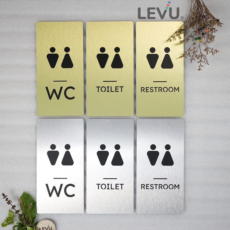 Bảng nhôm alu xước WC - Toilet - Restroom mẫu mới LEVU-ALU07 • LEVUSHOP