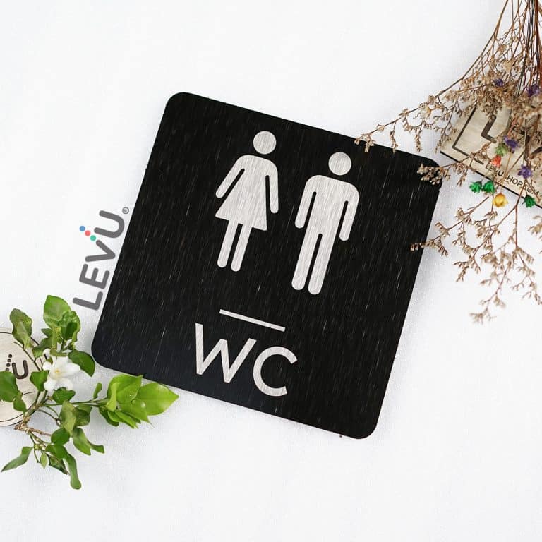 Bảng nhôm alu xước WC - Toilet - Restroom mẫu mới LEVU-ALU07 • LEVUSHOP