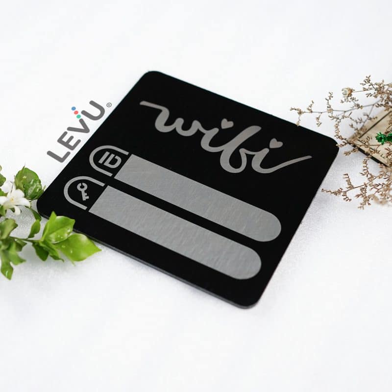 Bảng wifi nhôm alu xước đen cao cấp LEVU-ALU12 • LEVUSHOP