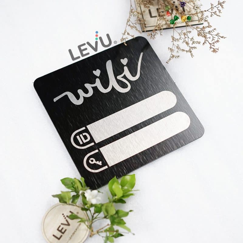 Bảng wifi nhôm alu xước đen cao cấp LEVU-ALU12 • LEVUSHOP